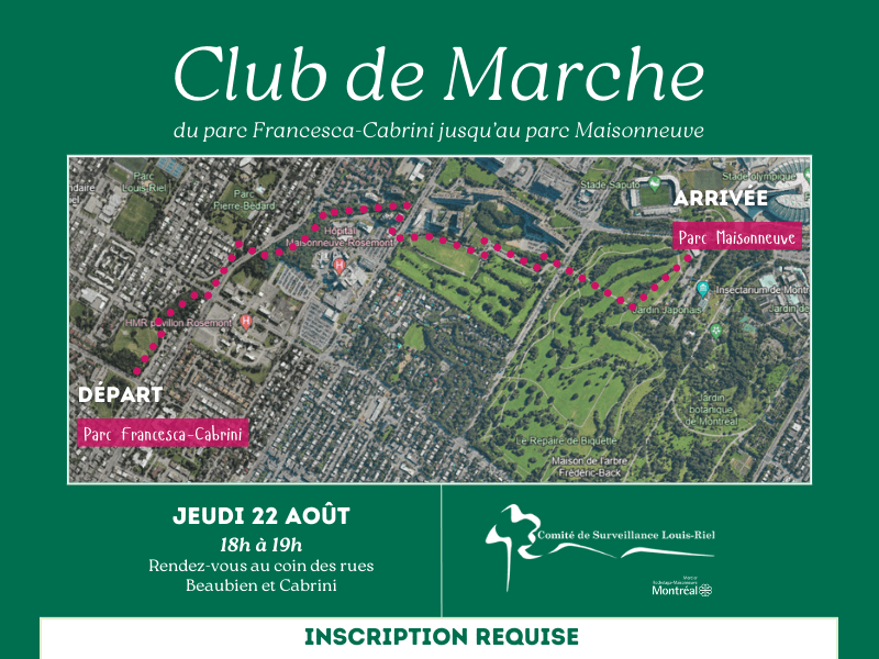 Marche Urbaine : Du parc Francesca-Cabrini jusqu’au parc Maisonneuve ...