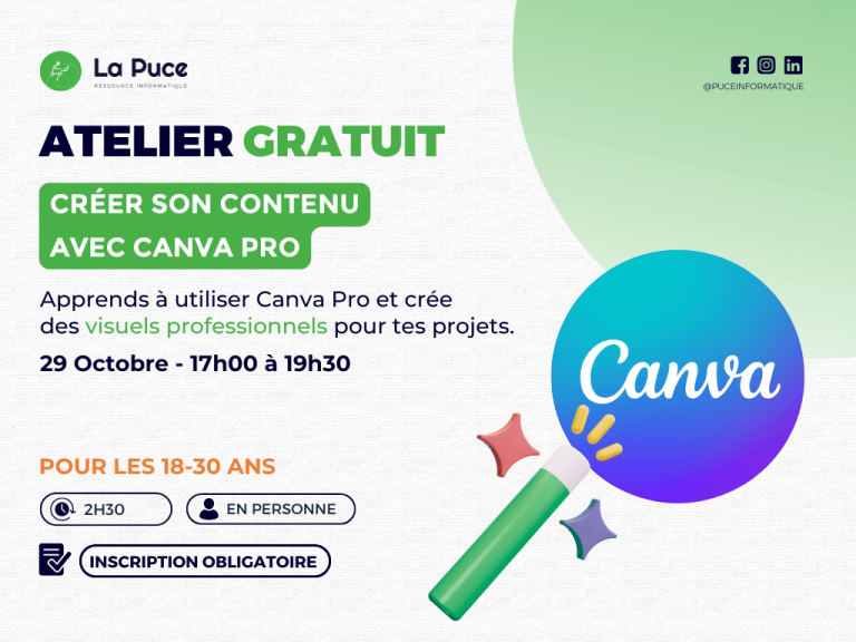 Atelier : Créer son contenu avec Canva Pro – en présentiel | Événement le 29 octobre 2024 à Montréal