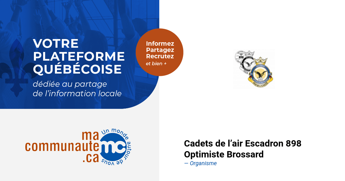 Cadets de l’air Escadron 898 Optimiste Brossard - Organisme en sports ...